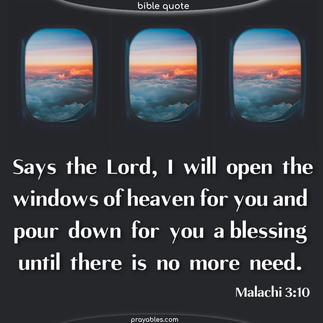 Bible: Malachi 3:10 - Prayables