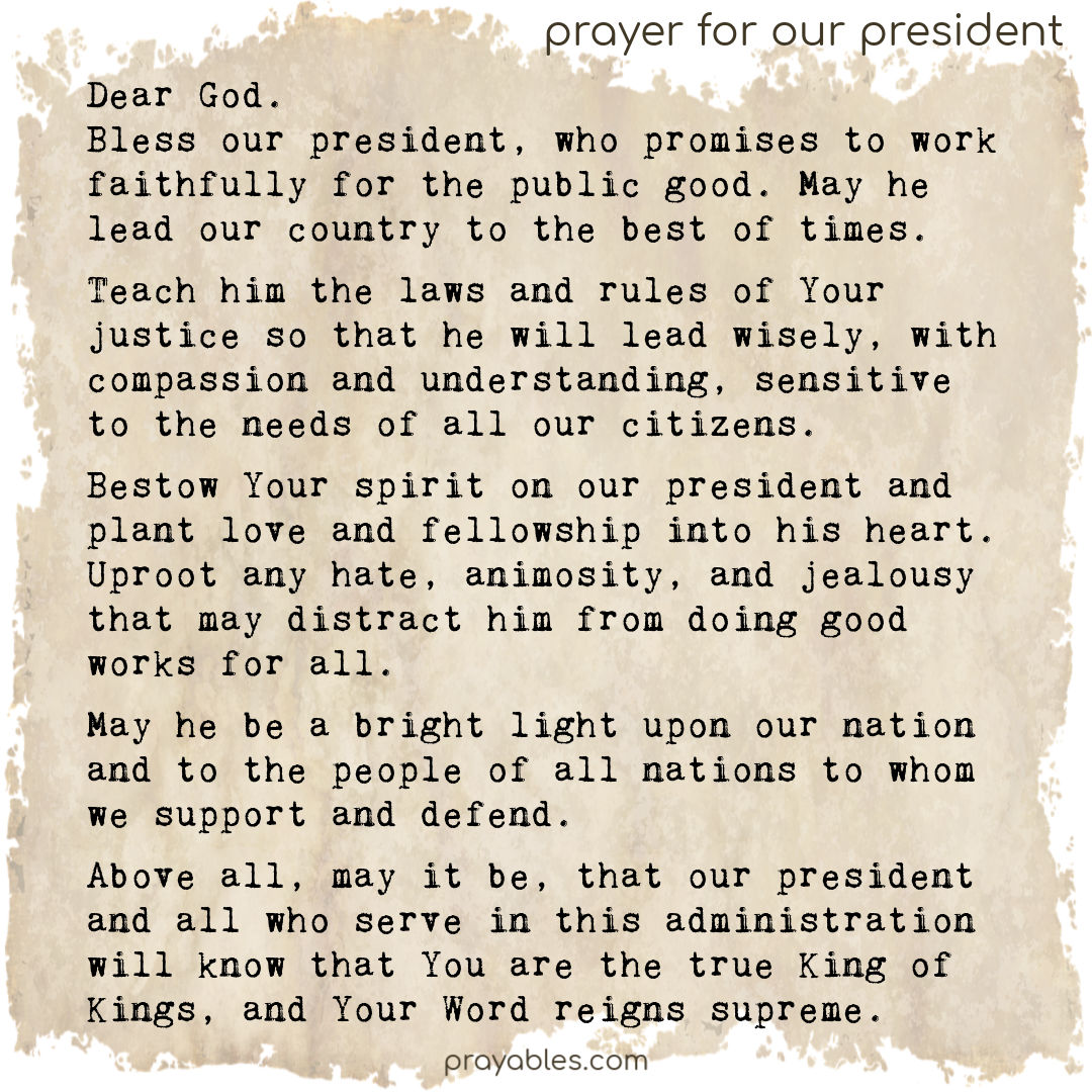 Prayer: For Our President - Prayables