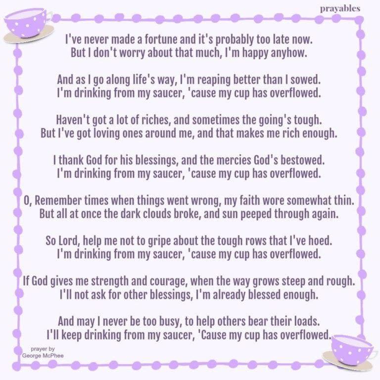 Prayer: Drinking from My Saucer - Prayables